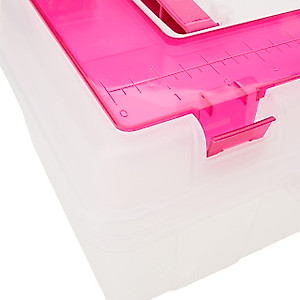 Creative Options 114-082 Molded Storage Craft Box with Lift-Out Tray, 13-inch , Pink