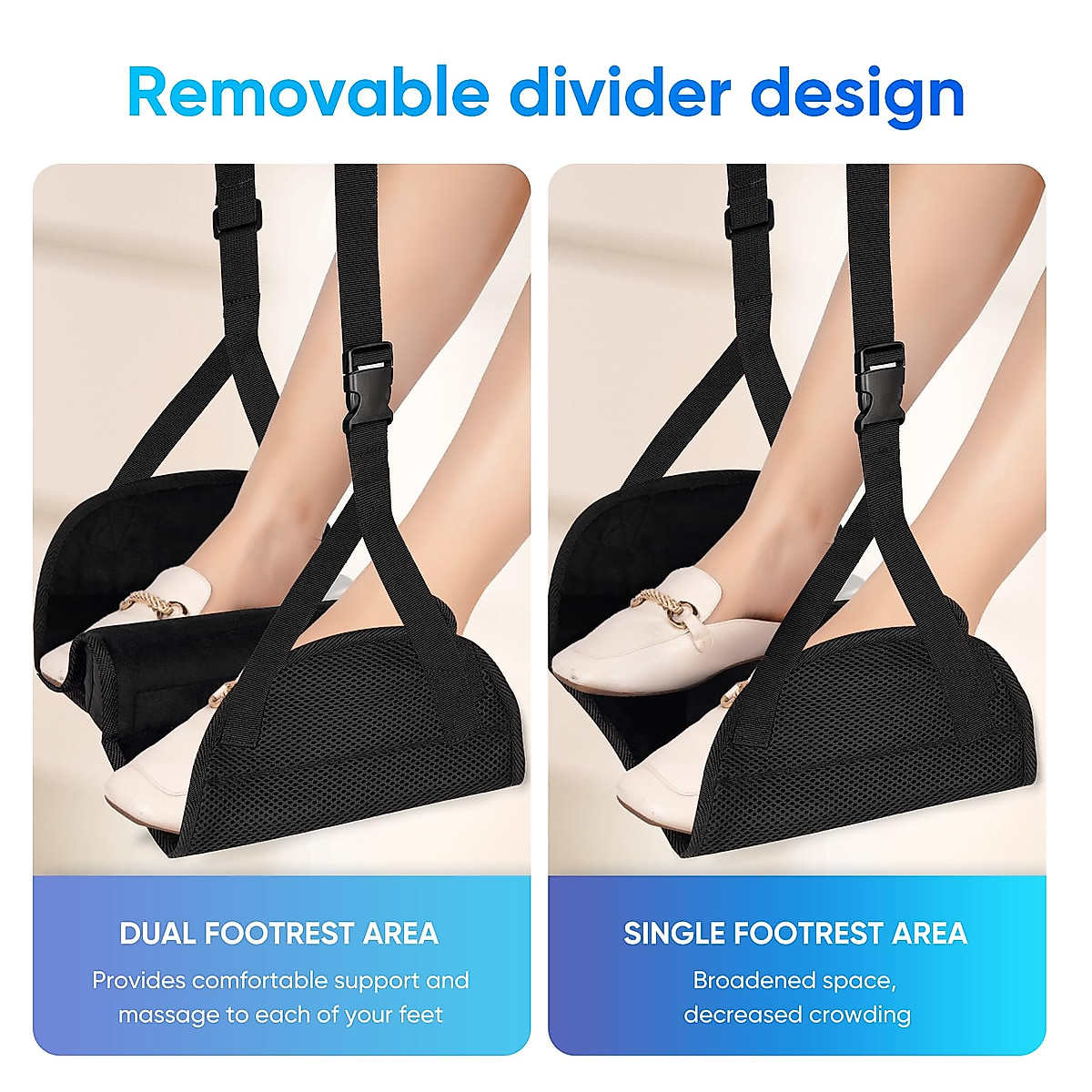 Airplane Foot Rest for Long Flight, Ergonomic Plane Foot Hammock, Foot Hammock for Airplane Travel Accessories, Travel Foot Rest, Comfy Foot Hanger Airplane to Relax Your Feet