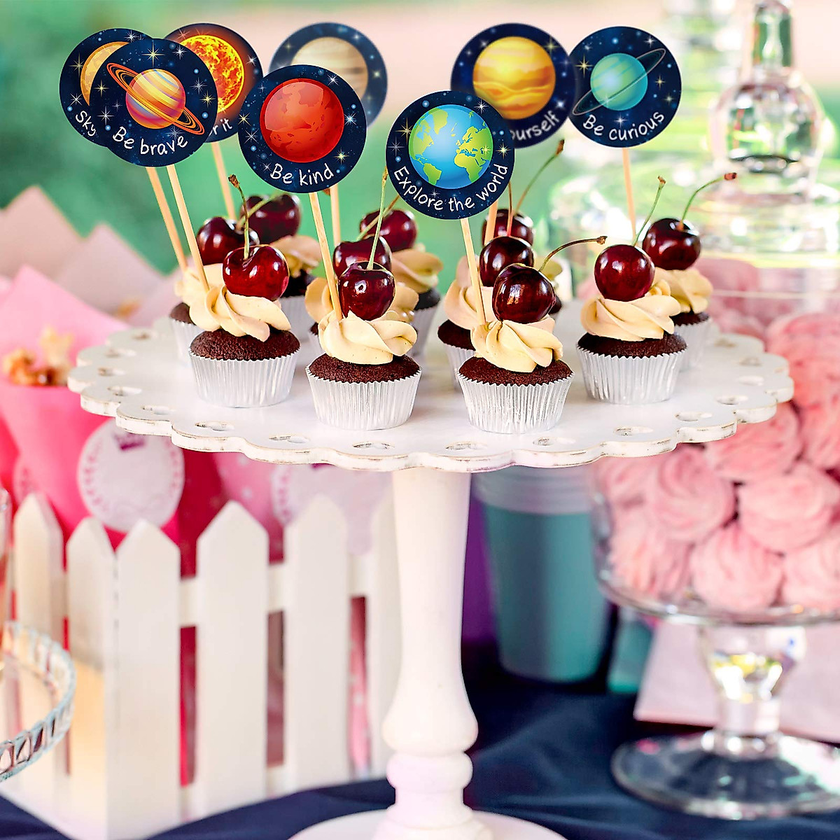 Zonon 500 Pieces Solar System Stickers Realistic Earth Planet Roll Stickers Outer Space Stickers 9 Space Designs Motivational Stickers for Solar System Party Educational Decorations Supplies