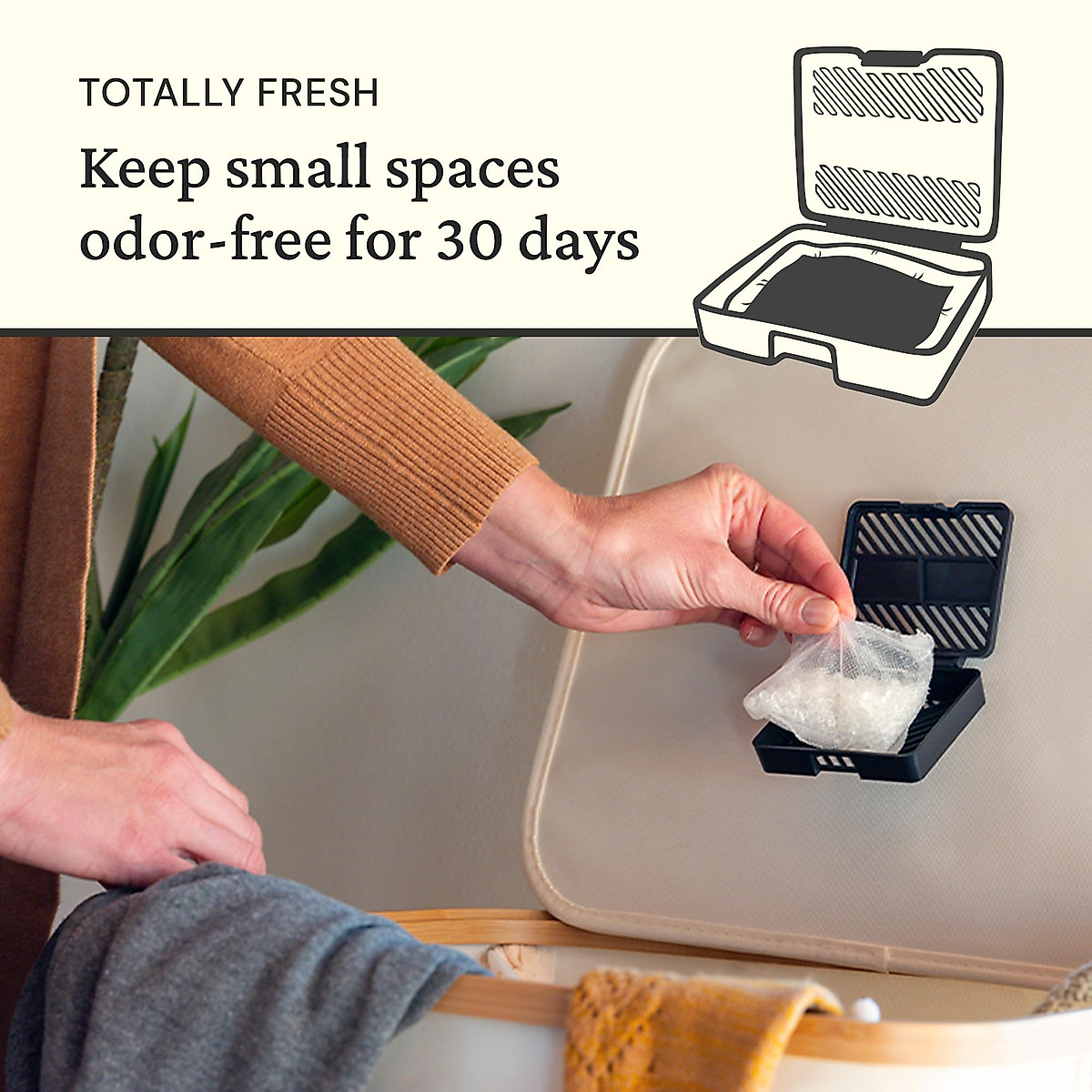 Fresh Wave Lavender Odor Eliminating & Deodorizing Packs | Bag of 6 & Fresh Pod Case | Safer Odor Relief for Small Spaces | Natural Plant-Based Odor Eliminator | Odor Absorbers for Home