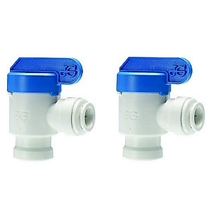 JOHN GUEST USA PPSV501222WP Push-Fit Elbow Shut-Off Valve, 3/8" x 1/4" (Тwо Расk)
