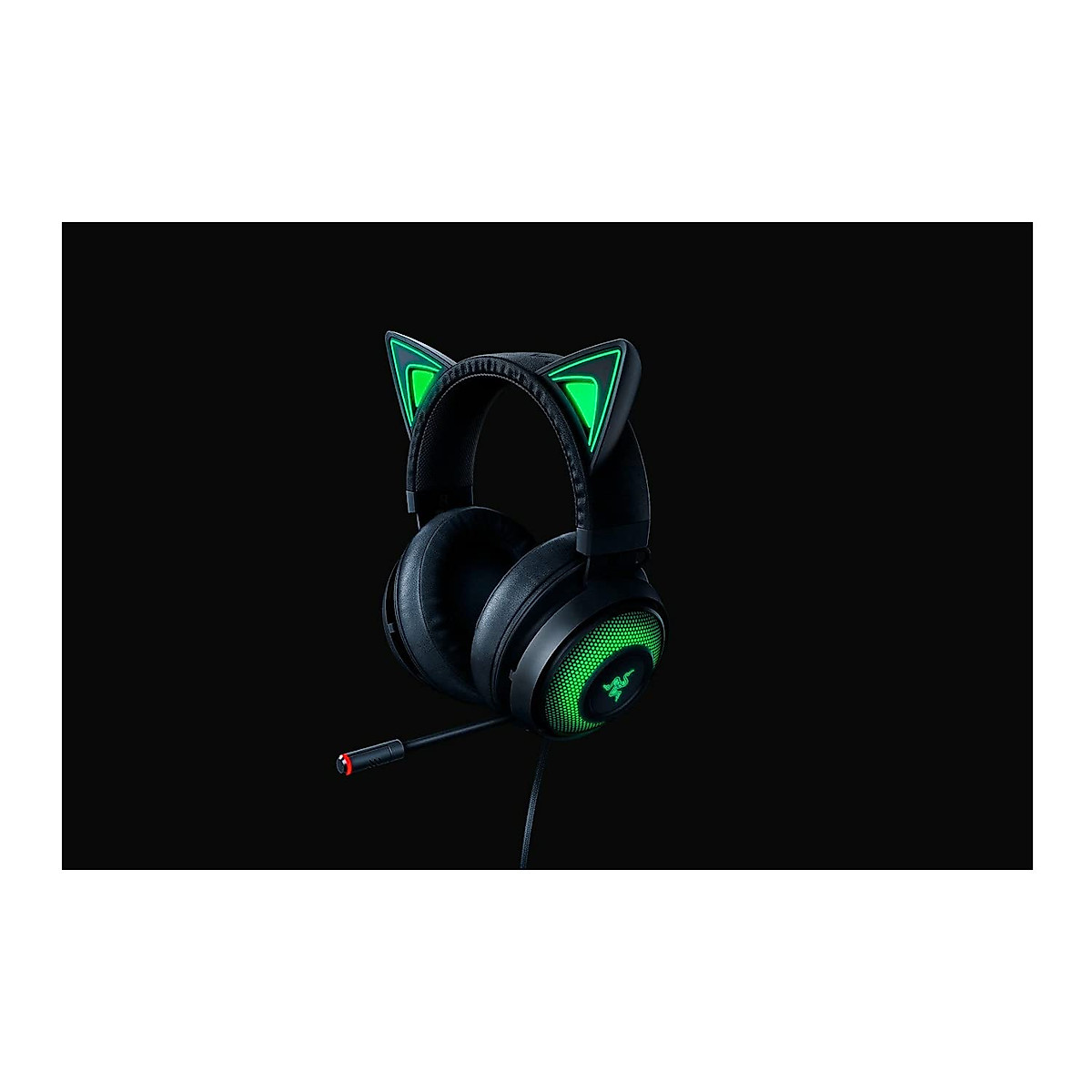 Razer Kraken Kitty RGB USB Gaming Headset: THX 7.1 Spatial Surround Sound - Chroma RGB Lighting - Retractable Active Noise Cancelling Mic - Lightweight Aluminum Frame - for PC - Classic Black