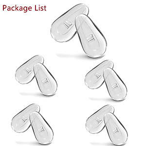 Eyeglasses Nose Pads,Soft Silicone Screw-in Nose Pads Nose Piece for Eyeglassses Sunglasses for Oakley Conductor,Nosepads Repair Kits(14mm,5 Pairs)