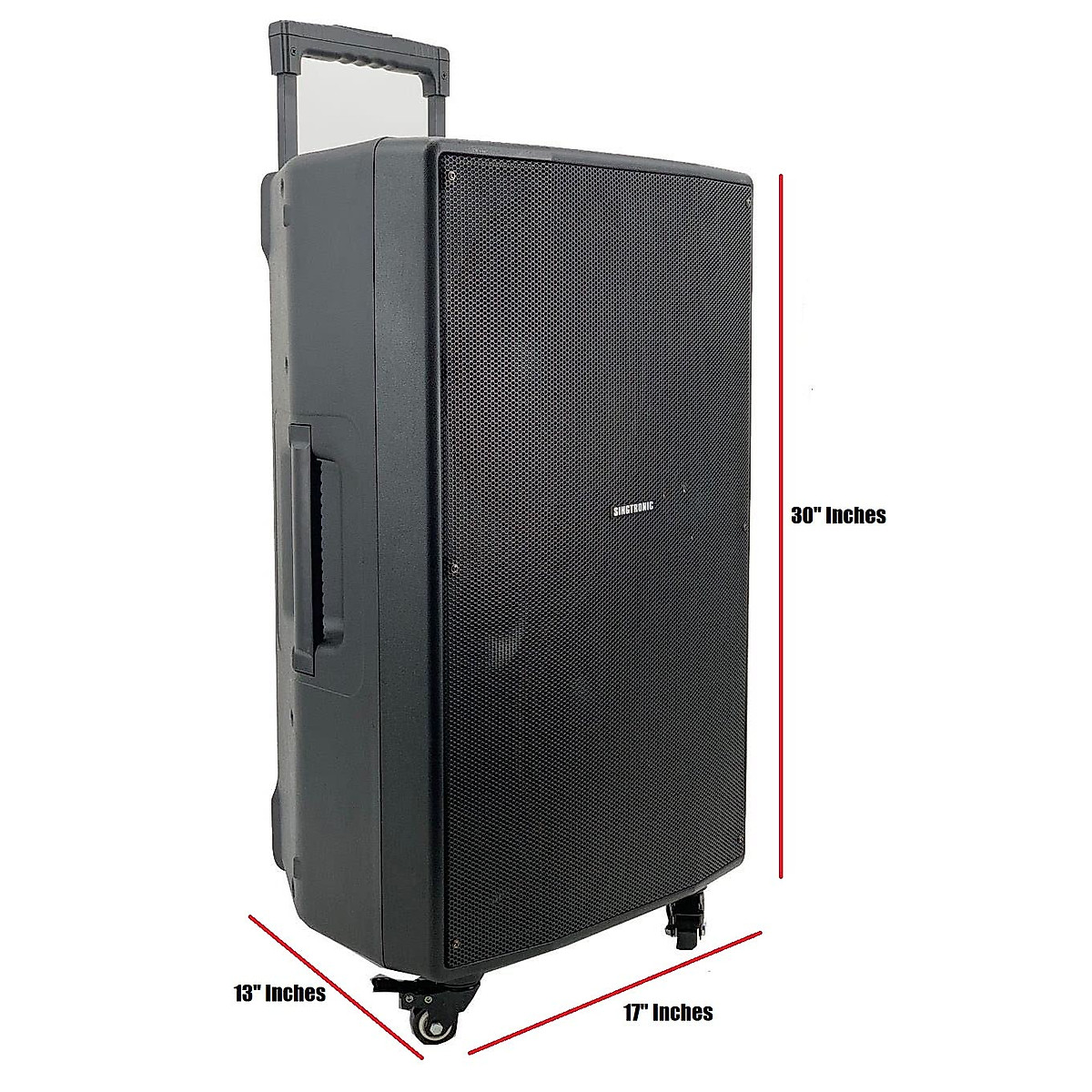 SINGTRONIC BT-1212Pro Professional 5000W Portable 12" Double Woofer Bluetooth Speaker via Unlimitted YouTube Karaoke Free: 2 x Wireless Microphone & Rechargeable Batteries