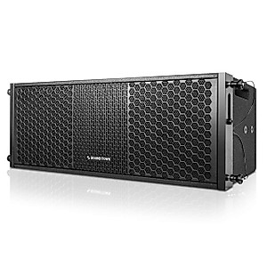 Sound Town ZETHUS Series 2 x 8” Line Array Loudspeaker, with Titanium Compression Driver, Plywood Construction, Full Range/Bi-amp Switchable, Black (ZETHUS-208BV2)