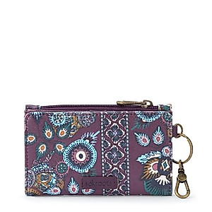 Sakroots Encino Slim Wallet in Coated Canvas, Pin Snap Closure, Violet Tapestry World