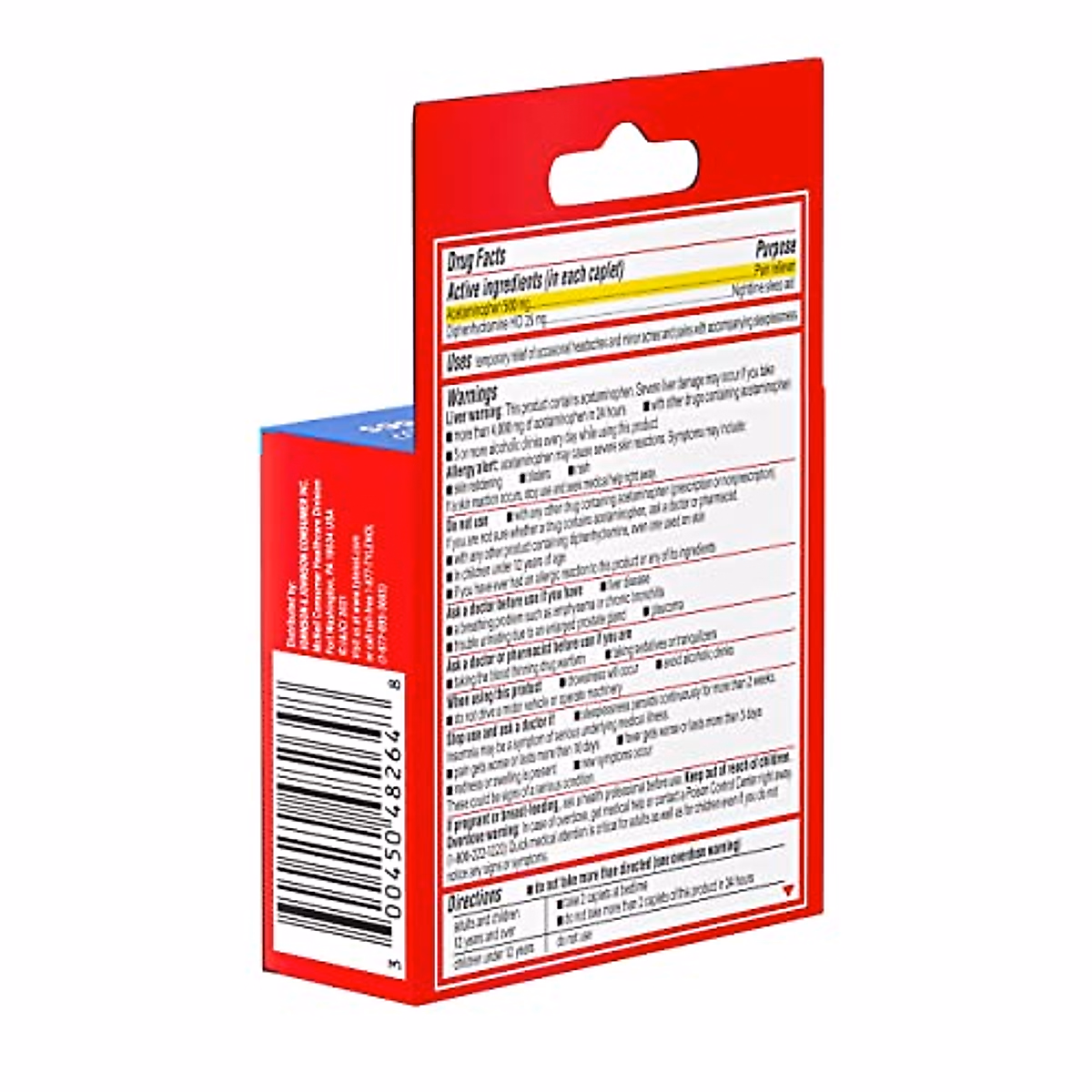 Tylenol PM Extra Strength Nighttime Pain Reliever Sleep Aid Caplets, 500 mg Acetaminophen, 25 mg Diphenhydramine HCl, Relief for Nighttime Aches & Pains, Travel Size, 2 Packs of 2 Caplets