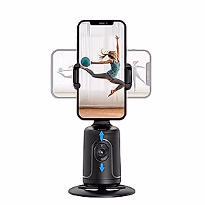 RIEIEK auto recognizes and Tracks Mobile Phone tripods, intelligently rotates 360-degree Shooting Phone Stand, and Does not Require APP to Start Gestures with one-Click Facial Tracking Gimbal