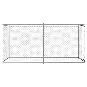 vidaXL Outdoor Dog Kennel Dog Pet House Playpen Animal Dog Supply Enclosure Fencing Panel Metal Weather-resistant Easy to Assemble 150.4"
