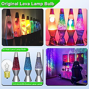 Lava Lamp Bulb 6 Pack S11 25W E17 Base Lava Lamp Light Bulb,Replacement Bulbs for 14.5 Inch Lava Lamps and Glitter Lamps,120 Volt,Dimmable,2700K Warm White