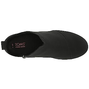 TOMS Girls Clare Fashion Boot, Black PU Nubuck, 4 big kid