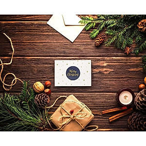 48 Pack of Christmas Winter Holiday Family Greeting Cards Green and Cream Merry Christmas Festive Designs Boxed with 48 Count White Envelopes Included 4.5 x 6.25 Inches