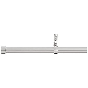 Umbra 245976-889-REM Cappa 1-Inch Curtain Rod, Includes 2 Matching Finials, Brackets & Hardware, 66 to 120-Inches, Polished Silver