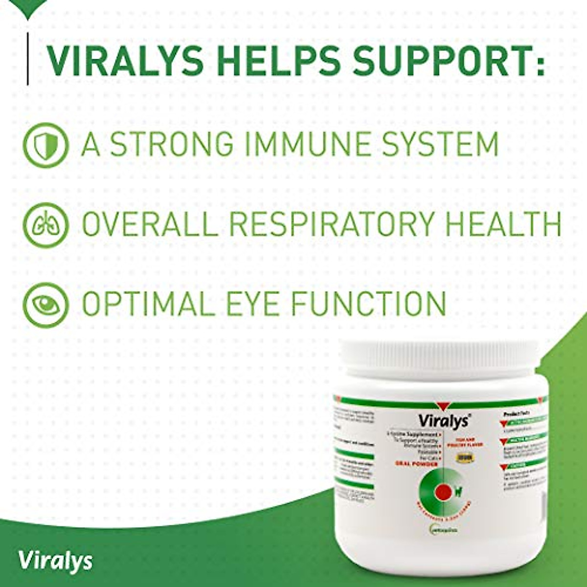 Vetoquinol Viralys L-Lysine Supplement for Cats - Cats & Kittens of All Ages - Immune Health - Sneezing, Runny Nose, Squinting, Watery Eyes - Flavored Lysine Powder
