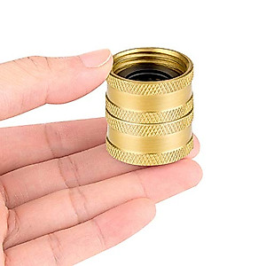 2 Pack 3/4 Inch Garden Hose Adapter and 4 Pcs Washers, Double Female with Dual Swivel for Connector The Male Hose