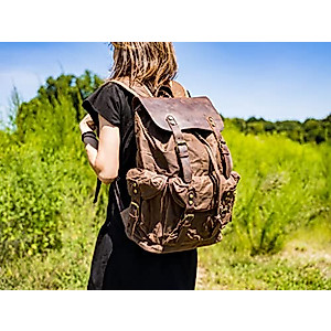 olpr. Canvas and leather backpack (Brown)