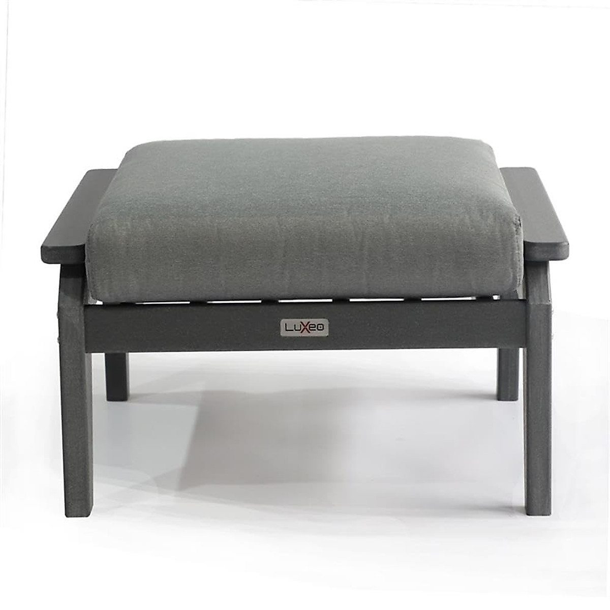 LuXeo Aspen Gray Ottoman with Gray Cushion