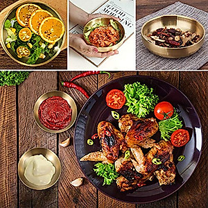 4 PCS Large Double Deck Stainless Steel Sauce Dish, Round Condiment Tray, Sauce Plate, Sushi Dipping Bowls, (4 PCS)