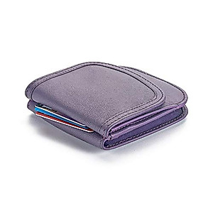 Taxi Wallet - Soft Leather, Purple – A Simple, Compact, Front Pocket, Folding Wallet, that holds Cards, Coins, Bills, ID – for Men & Women