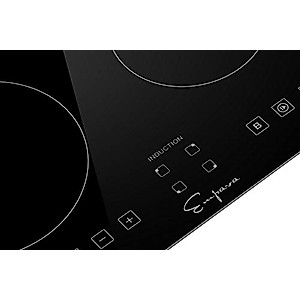 Empava 24 Inch Electric Stove Induction Cooktop with 4 Power Boost Burners Smooth Surface Vitro Ceramic Glass in Black 240V
