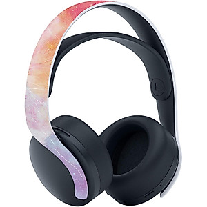 PlayVital Orange Pink Marble Effect Full Set Skin Decal for ps5 Console Disc Edition, Sticker Vinyl Cover for ps5 Controller & Charging Station & Headset & Media Remote