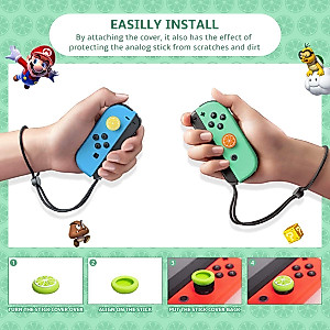 4 PCS Fruit Design Thumb Grip Caps for Switch, SAMERIVER Hestia Goods Joystick Cap for Nintendo Switch & Lite, Soft Silicone Cover for Joy-Con Control