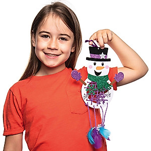 Baker Ross AX515 Snowman Dream Catcher Kit - Pack of 4, Creative Christmas Art and Craft Supplies for Kids to Make, Decorate and Display