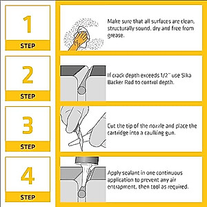 Sikaflex Mortar Fix, Limestone, Polyurethane sealant for repairing damaged mortar, joints and gaps. Sealing mortar cracks 10.1 fl. oz Cartridge