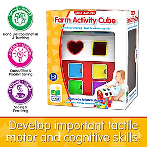 The Learning Journey - Early Learning - Farm Activity Cube - Shape Sorter for Toddlers Ages 12 Months and Up - Award Winning Toys