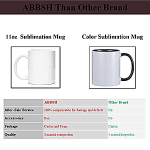 ABBSH Sublimation Mugs, Sublimation White Coffee Mugs Tazas Para Sublimacion Blank 11 OZ With Box for for Coffee, Soup, Tea, Milk, Latte, Hot Cocoa Set of 12