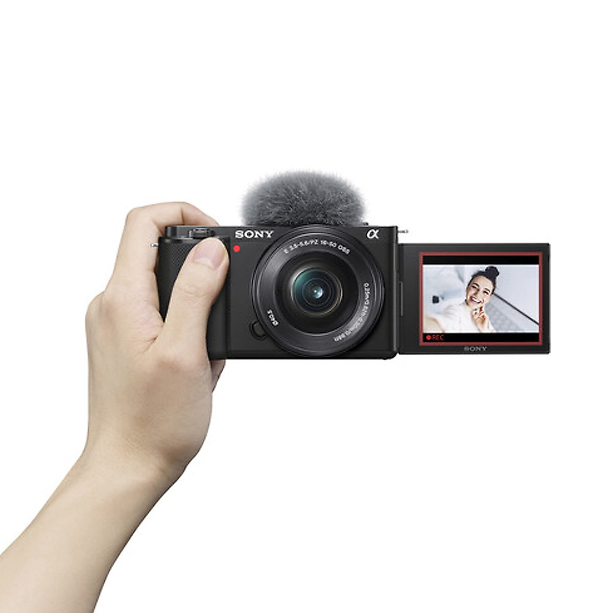 Sony ZV-E10 Mirrorless Camera with 16-50mm Lens 64GB Extreem Speed Memory, Case. Tripod, Filters, Hood, Grip, & Professional Video & Photo Editing Software Kit (White)