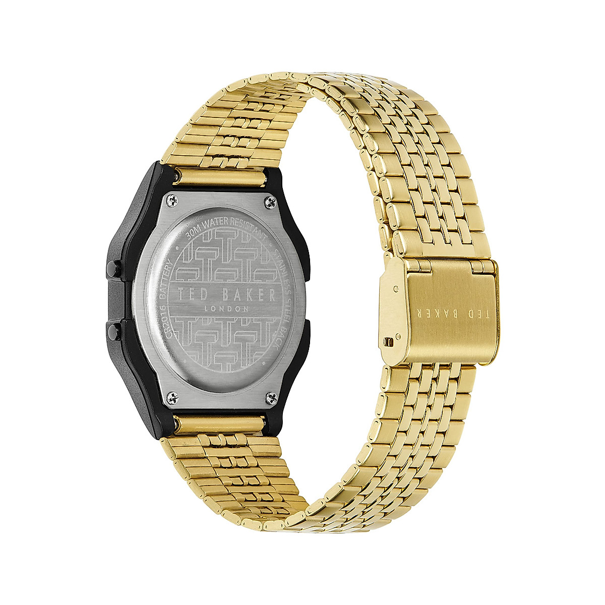 Ted Baker Ted 80's Stainless Steel Gold Tone Bracelet Digital Watch (Model: BKP80S2049I)