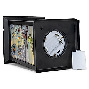 Thomas Kinkade Night Before Christmas Metal Holiday Flameless LED Lantern, Black, 13.5 Inch