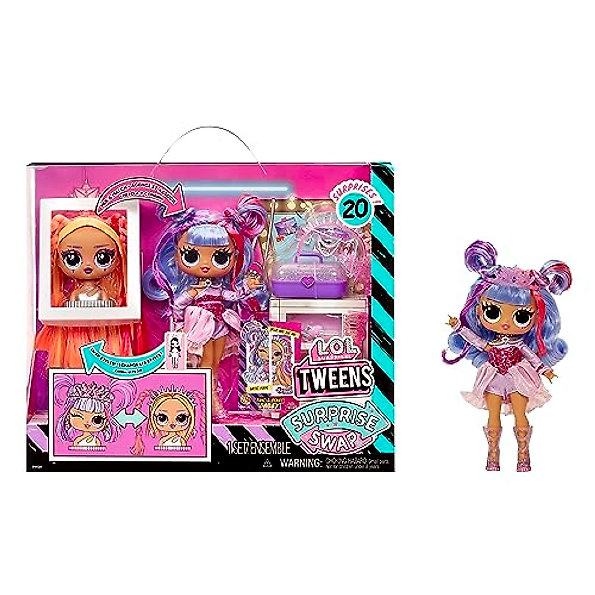 LOL Surprise Tweens Surprise Swap Fashion Doll Buns-2-Braids Bailey with 20+ Surprises Including Styling Head and Fabulous Fashions and Accessories – Great Gift for Kids Ages 4+