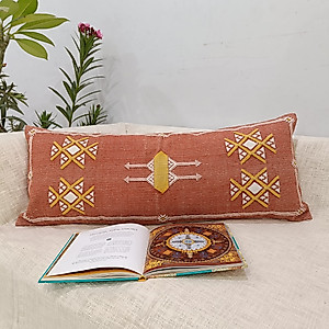 Trade Star Decorative 14x36 Sabra Kilim Lumbar Pillow Cover Hand Crafted Authentic Cushion Cover Long Cushion Case for Bedroom Fall Decor Cushion Cover (Pattern - 2)