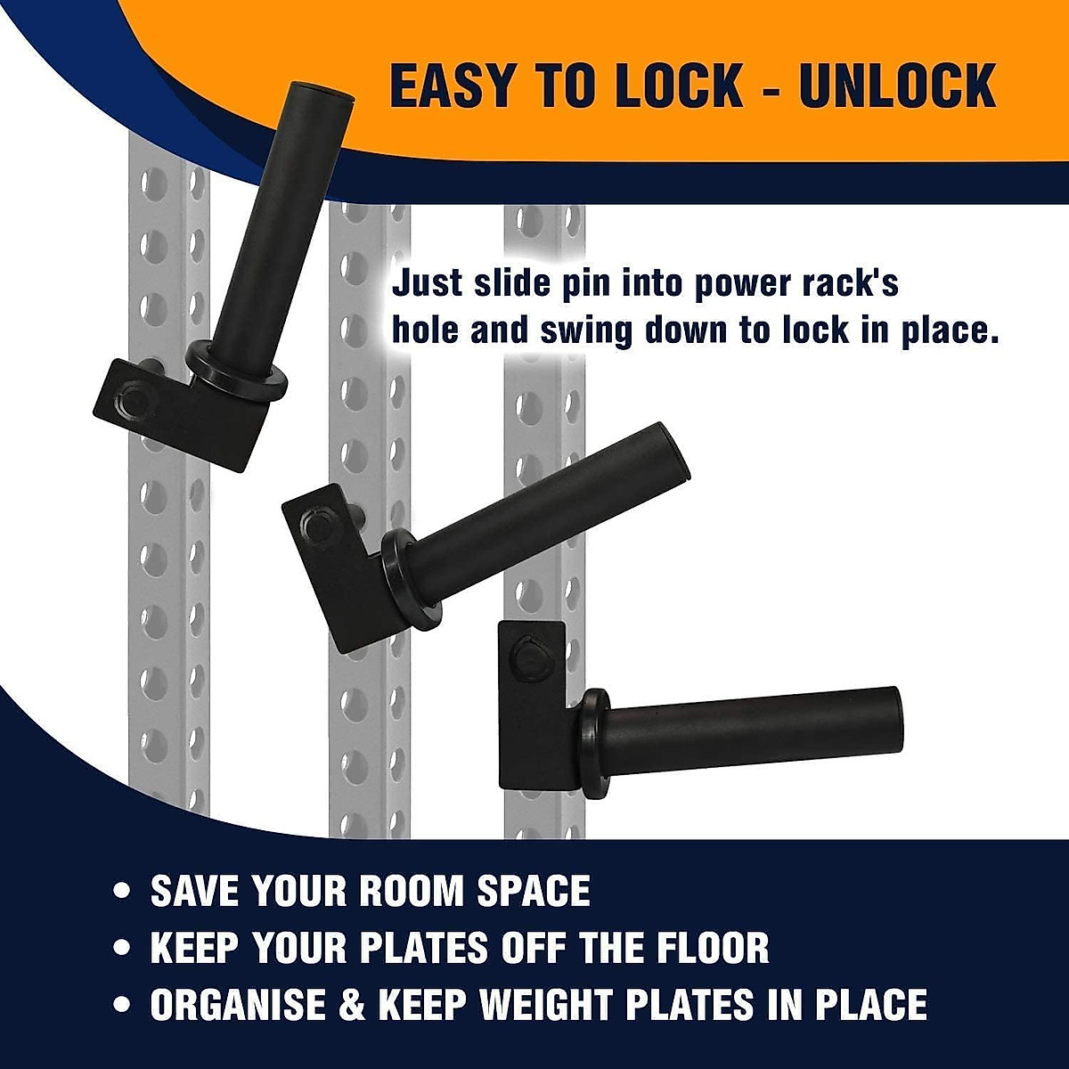 Yes4All Olympic Weight Plate Holder Attachment, Weight Plate Storage for Power Rack 2x2-3x2 - Fit 2 Inches Weight Plates