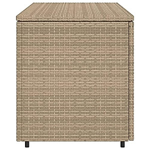 ULUYYUC Patio Storage Cabinet, Storage Box Storage Locker Outdoor Storage Box Garden Box Suitable for Kitchen Adults Outside Patio Beige 43.3"x21.7"x23.8" Poly Rattan