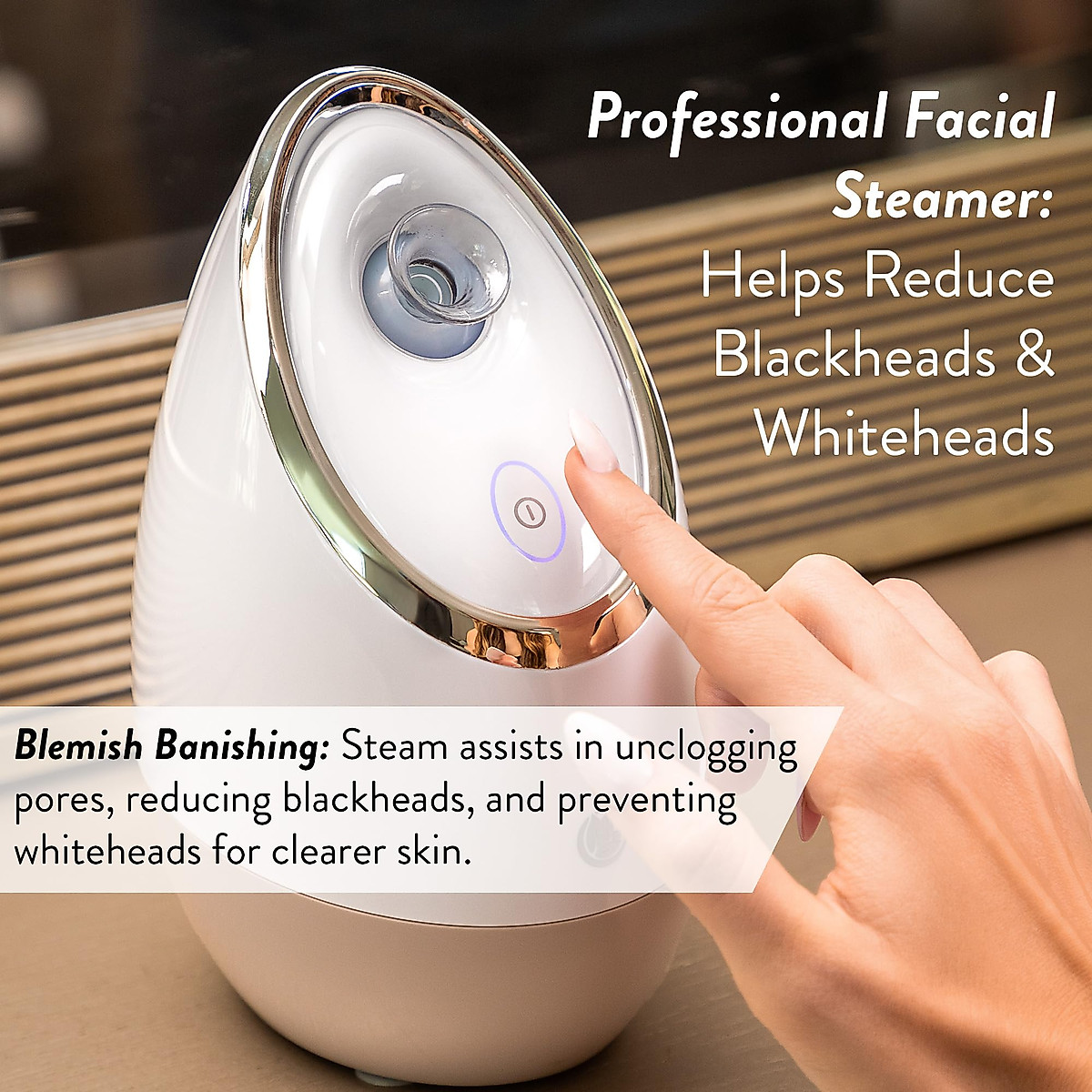 Facial Steamer SPA+ by Microderm GLO - Best Professional Nano Ionic Warm Mist, Home Face Sauna, Portable Humidifier Machine, Deep Clean & Tighten Skin, Daily Hydration for Maximum Serum Absorption