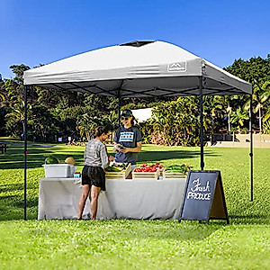 KAMPKEEPER Pop up Canopy Tent 10'x10',with 4 Sand Bags, Air Vent on The Top,UPF 50+ and Waterproof Top 3 Adjustable Height with Roller Bag and 8 Stakes, Outdoor Insant Canopy