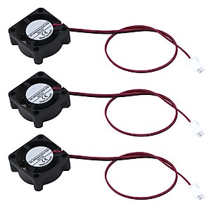 Antrader 3-Pack 12V 0.1A 2Pin 25mm x25mm x10mm DC Small Mini Brushless Cooling Fan