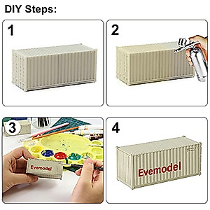 C8720JJ 8pcs HO Scale 1:87 Shipping Container Blank Uncolored Cargo Box (20ft)