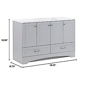 Spring Mill Cabinets Emlyn Bathroom Vanity with Sink, Pearl Gray