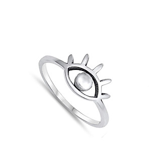 All Seeing Eye Oxidized Cutout Freemason Ring New .925 Sterling Silver Band Size 8