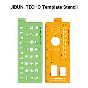 KOKUYO JIBUN_TECHO B6 bundles (2 IDEA notebooks, 1 transparent cover and 2 Template Stencil of Icon & Plan)