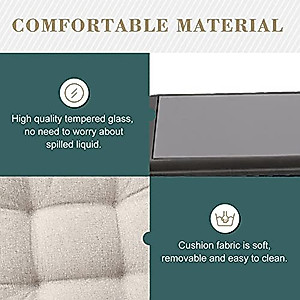 Oakmont 3-Piece High Back Outdoor Rocking Chair Patio Furniture Bistro Sets 2 Chairs with Glass Coffee Table, All-Weather Steel Frame(Black)