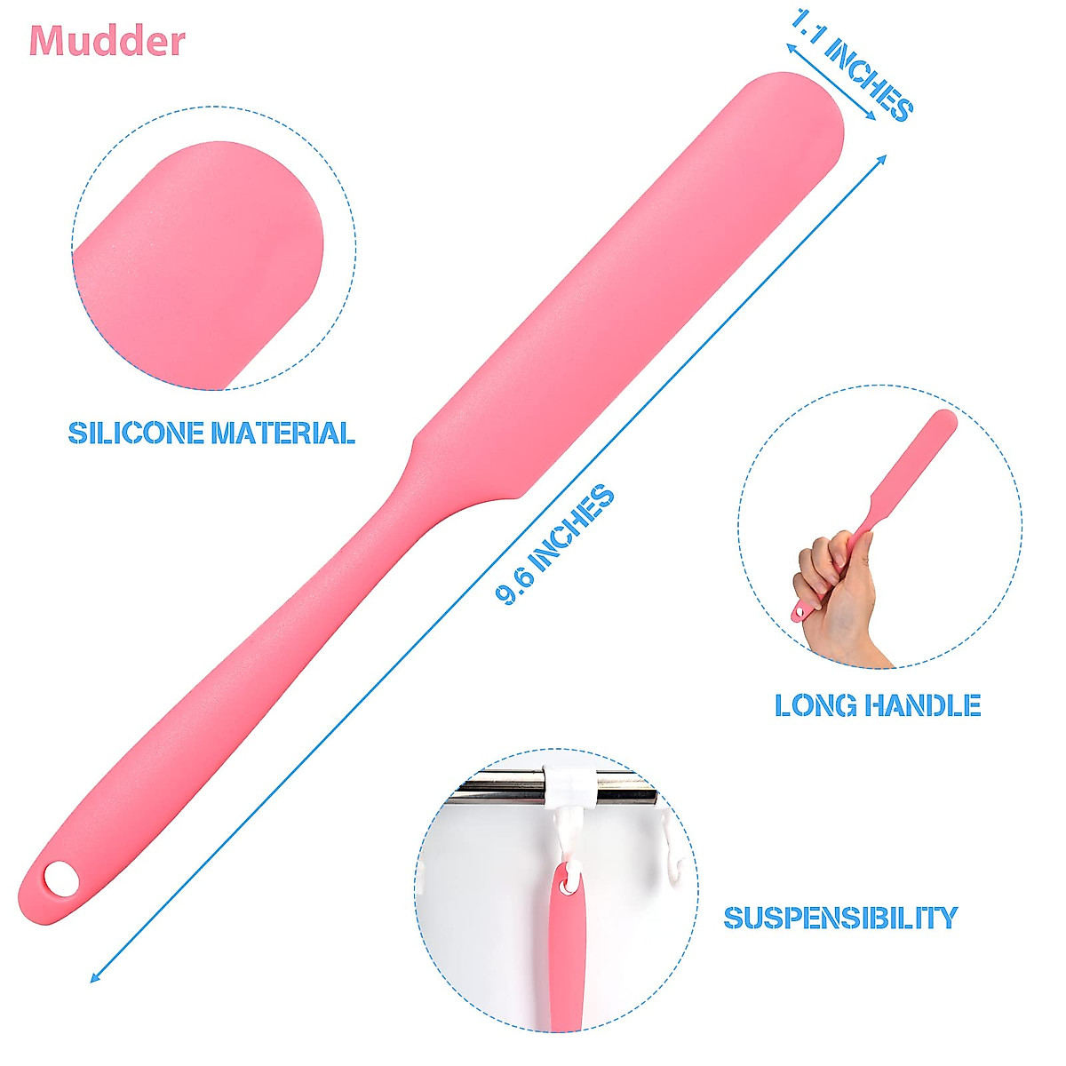 Mudder 3 Pieces Non-stick Wax Spatulas Silicone Spatula Waxing Applicator Hair Removal Sticks Applicator Spatula Reusable Scraper Hard Wax Sticks for Home Salon Body Use (Pink, Blue, Green)