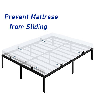 Hunlostten 6 Pcs Mattress Slide Stopper for Queen Bed Frame, Non Slip Mattress Gripper, Mattress Stoppers to Prevent Sliding, Easy Installation, Wide Adaptation Range, Black