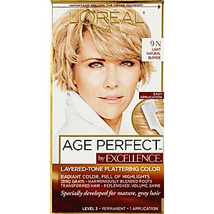 L'Oreal Paris Age Perfect Permanent Hair Color, 9N Light Natural Blonde, 1 kit