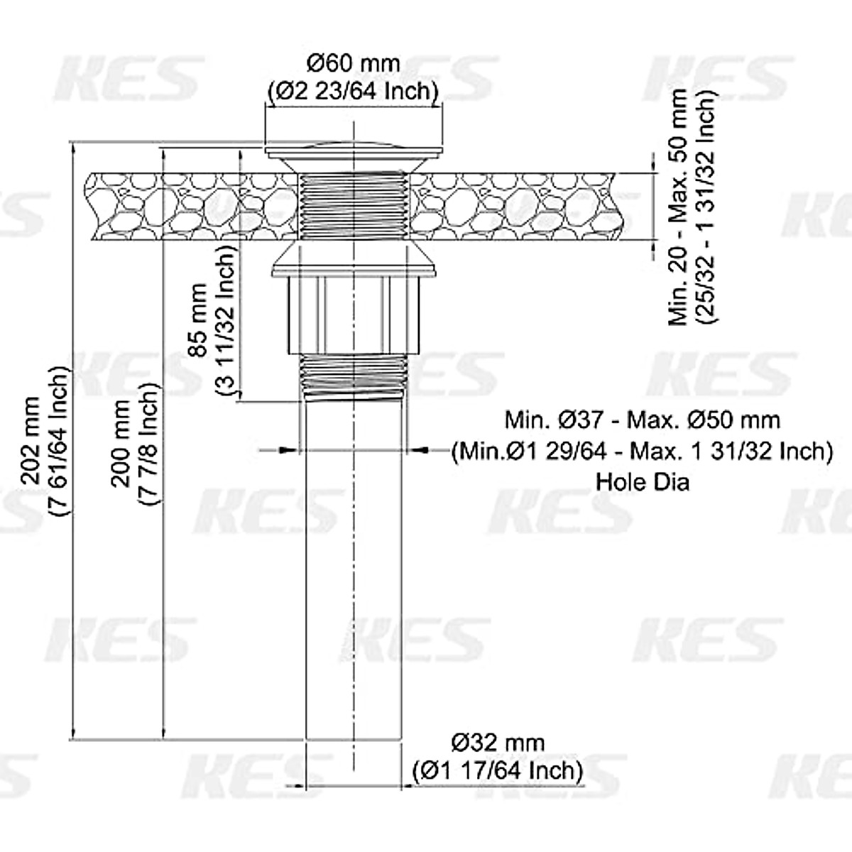 KES Bathroom Sink Drain Without Overflow, Pop Up Drain with Detachable Hair Catcher for Vanity Vessel Sink, Small Cap Brushed Nickel, S2014D-BN