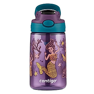 Contigo Kids’ Easy-Clean AUTOSPOUT Straw Water Bottle; BPA-free, robust water bottle; 100% leak-proof; easy-clean; ideal for daycare, preschool, school and sports; 14 oz